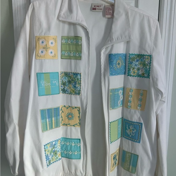 Koret | Jackets & Coats | Koret Womens White Bomber Jacket With Blue ...
